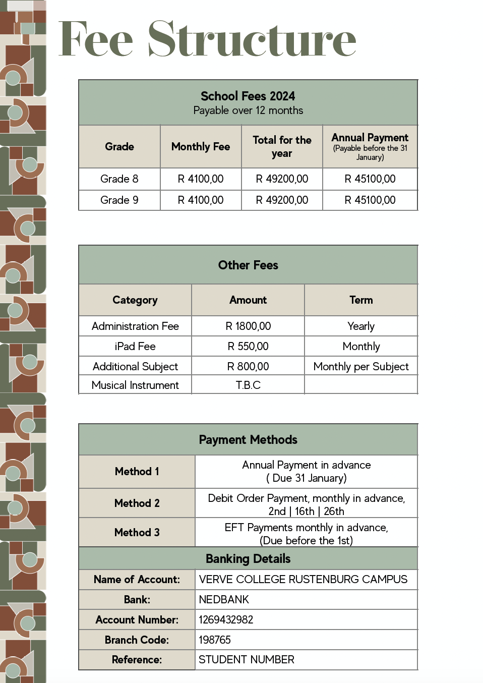 Fees - Verve College