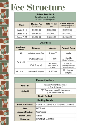 Fees - Verve College